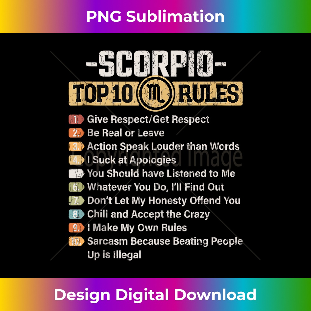 Zodiac Sign Funny Top 10 Rules Of Scorpio Graphic Tank Top - | Inspire ...