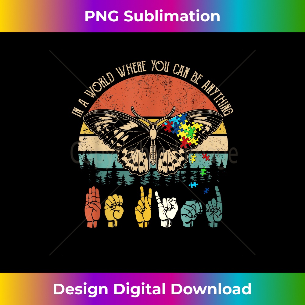 Be Kind Sign Language Be Anything Vintage Autism Butterfly - | Inspire ...