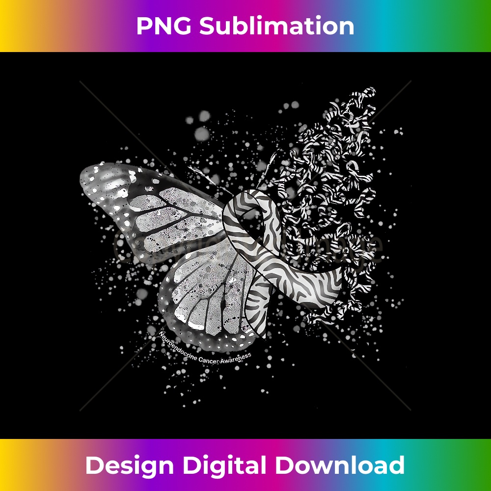 Zebra Ribbon Neuroendocrine Cancer Dripping Butterfly - Delu | Inspire ...