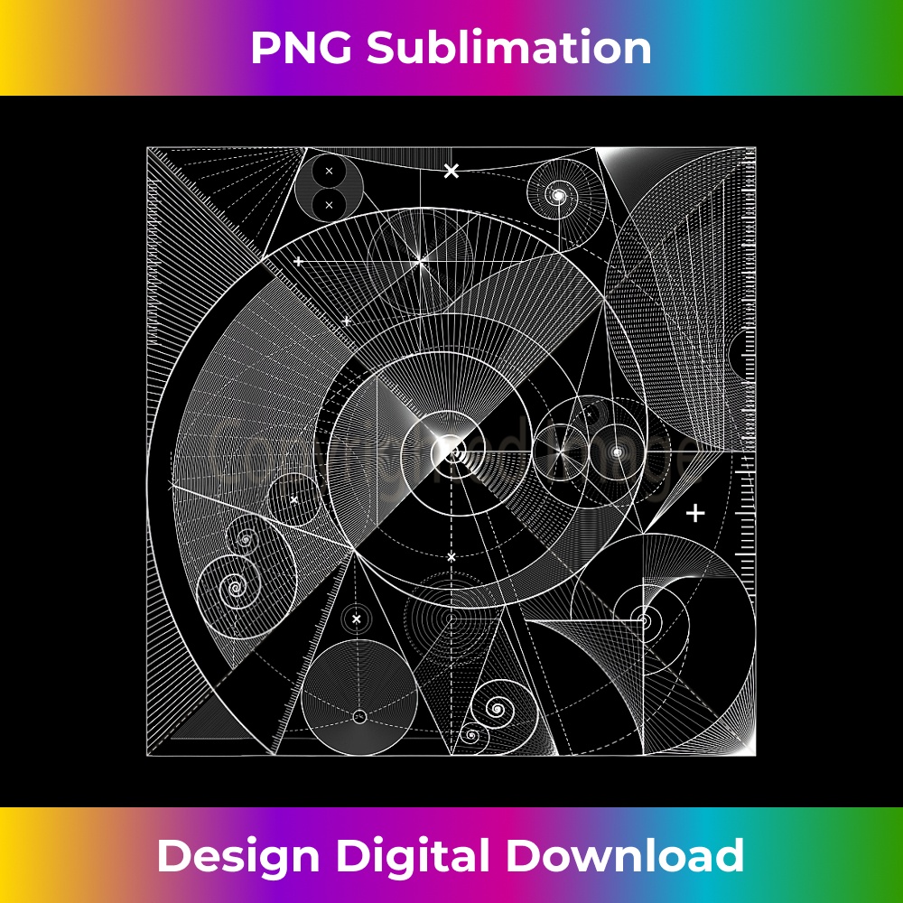 Sacred Geometry T Fibonacci, White Golden Spiral - Contempor | Inspire ...