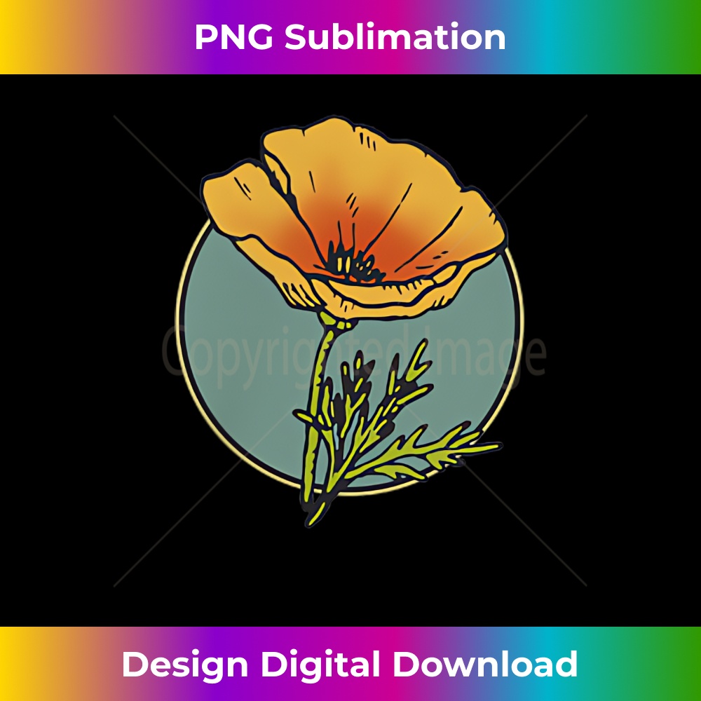 California Poppy Creative Outline and Picture Front & Back - | Inspire Uplift