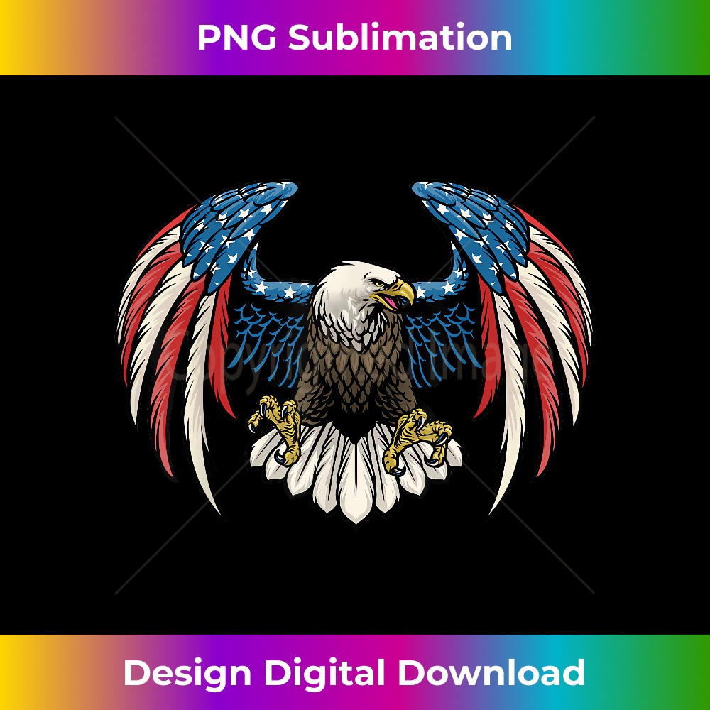 Bald Eagle With American Flag - Edgy Sublimation Digital Fil - Inspire ...