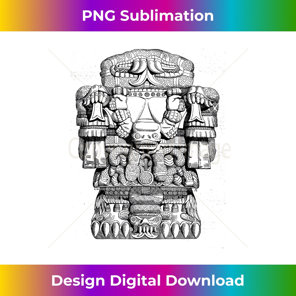 Coatlicue Mother of Gods Aztec Statue Line Art - Futuristic | Inspire ...