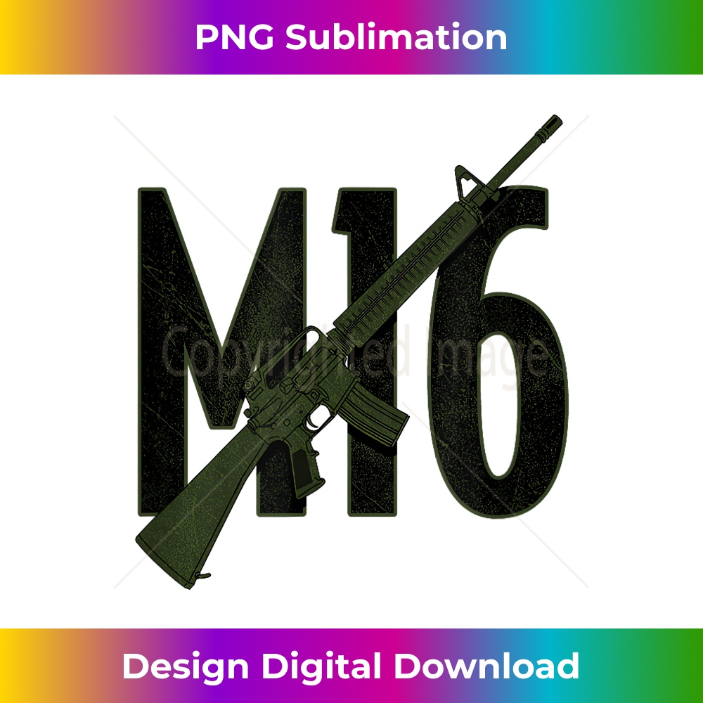 Vintage M16 Rifle Distressed Lettering Design 1 - Minimalist | Inspire ...