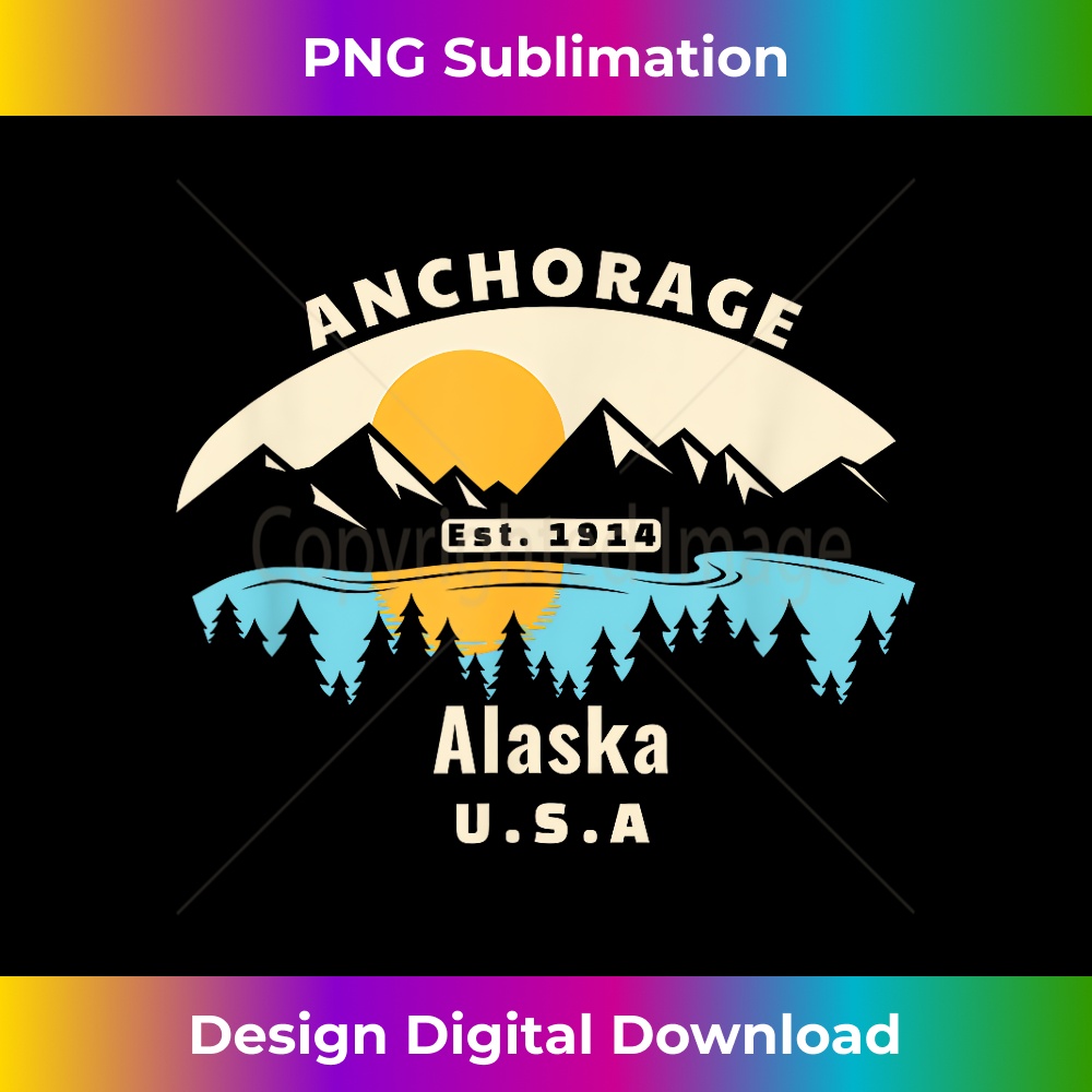 Anchorage Alaska Souvenir Mountain Sunset River - Futuristic | Inspire Uplift