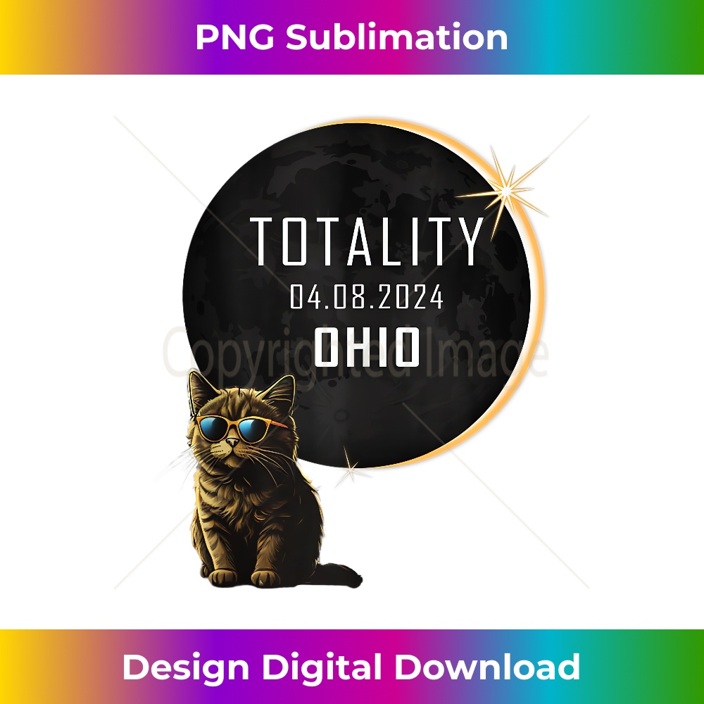 OHIO Total Solar Eclipse 2024 Funny Cat Glasses Totality Tan - Inspire Uplift