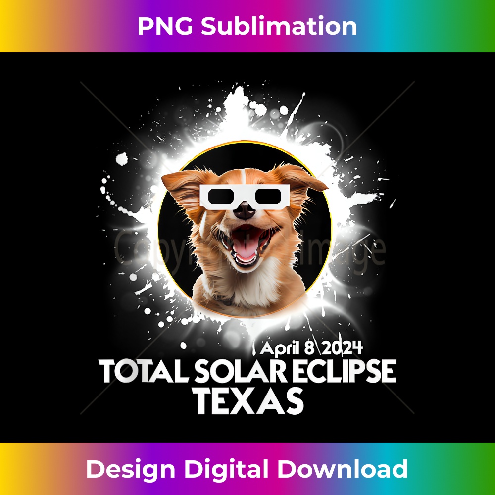 Total Solar Eclipse 2024 Texas Dog with Eclipse Glasses Tank - Inspire ...
