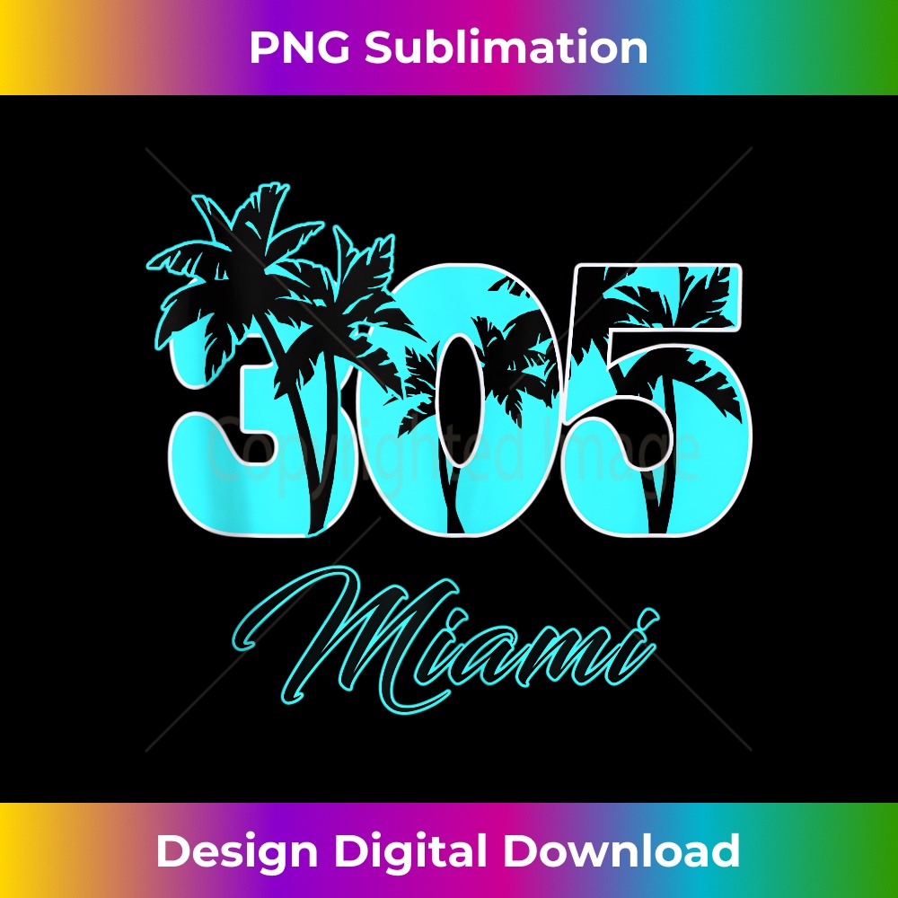 Miami South Beach 305 Vice Blue Palm Tree Souvenir Tank Top | Inspire ...