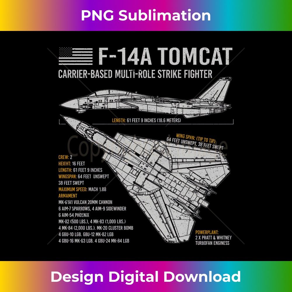 F-14 Tomcat F14 Aircraft Airplane Blueprint Facts Long Sleev | Inspire ...