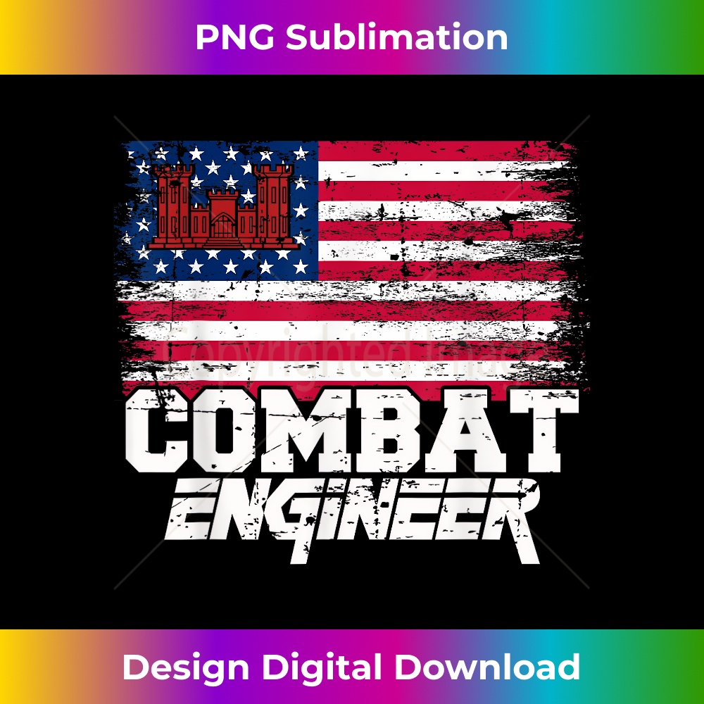 Combat Engineer with American Flag Distressed U.S. Military | Inspire ...