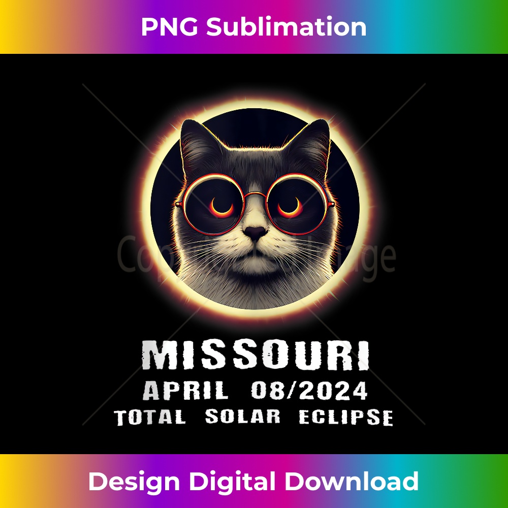 Cat - 2024 Total Solar Eclipse, Missouri Tank Top - Bespoke | Inspire Uplift