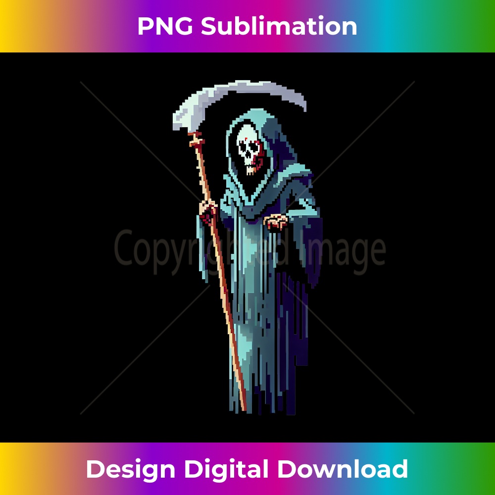Goth Gamer 8 Bit Pixel Art Video Game Grim Reaper Of Death - | Inspire ...