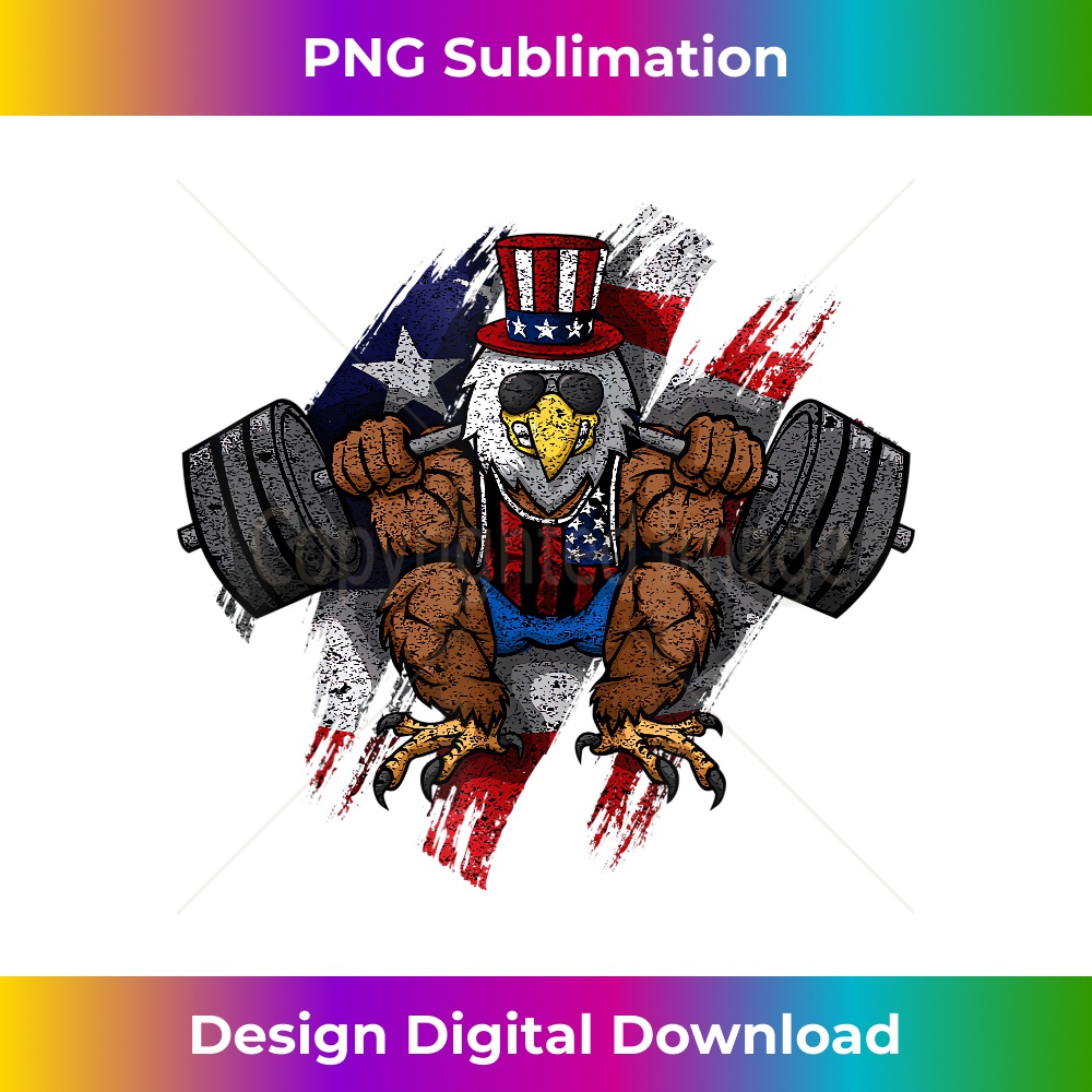 American Flag Muscular Bald Eagle Bike Flexing Uncle Sam - I | Inspire Uplift