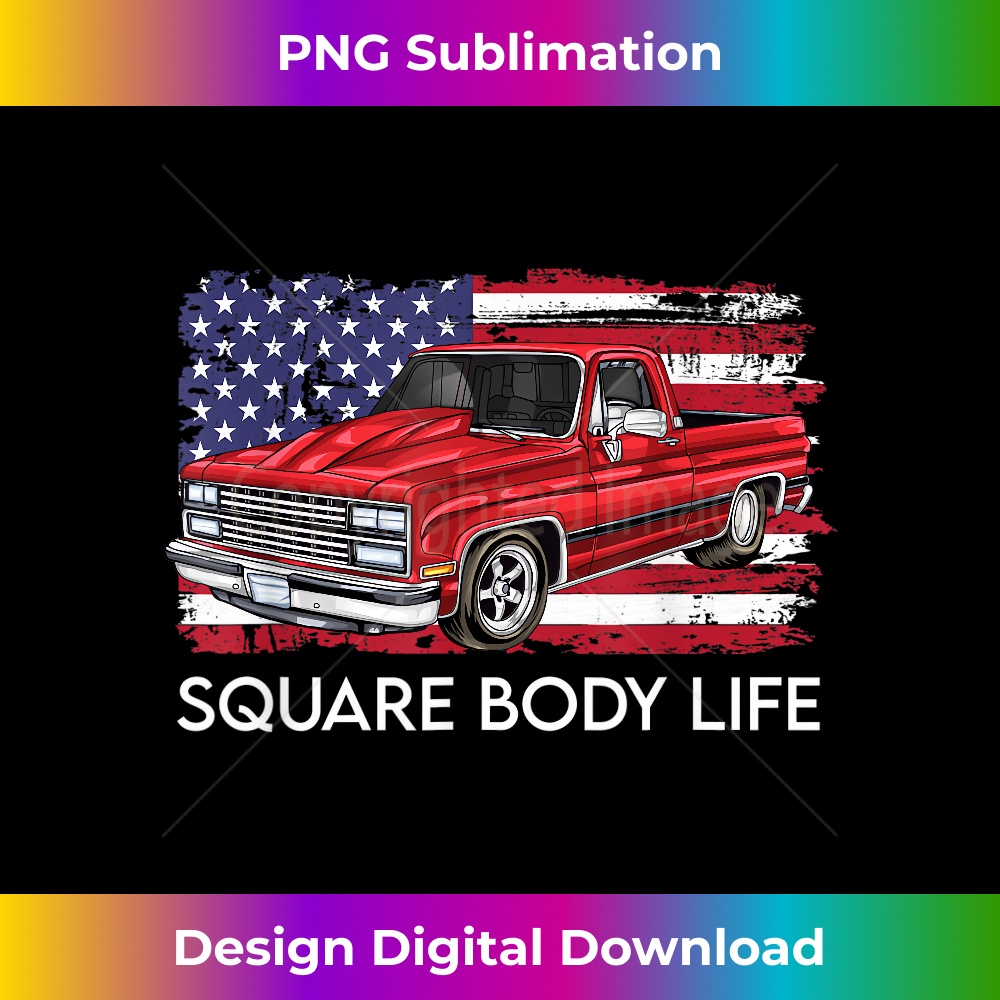 Square Body Life Truck Squarebody American Flag - Crafted Su | Inspire ...