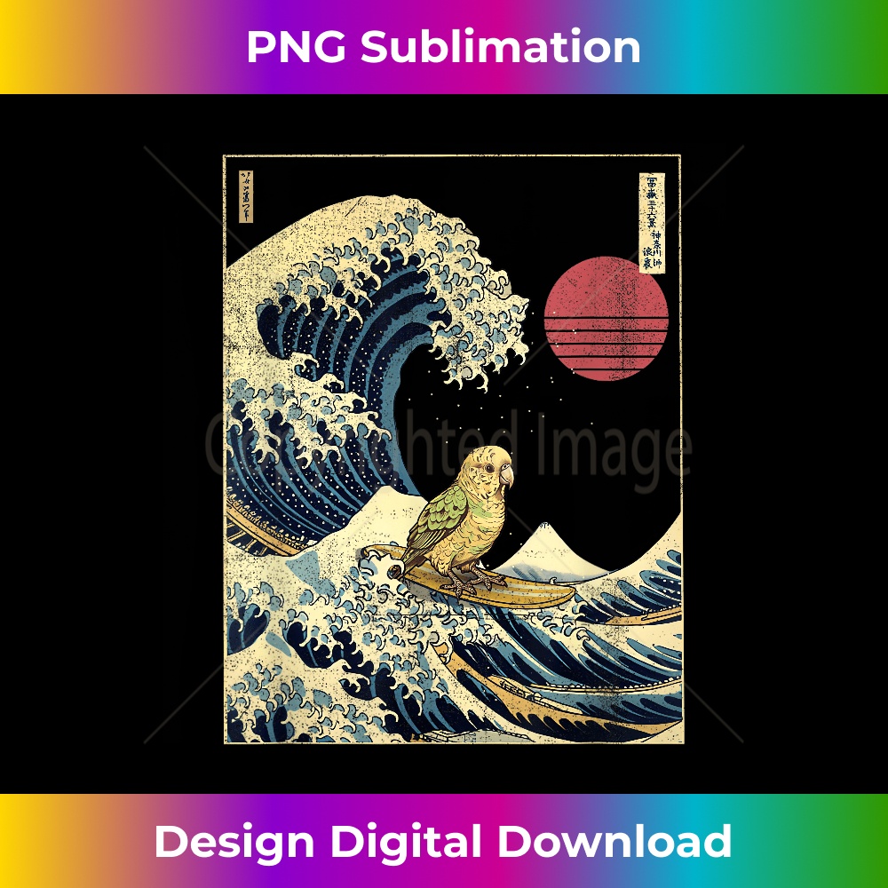 Parakeet Bird Kanagawa Wave Funny Surf Animal - Innovative P | Inspire ...