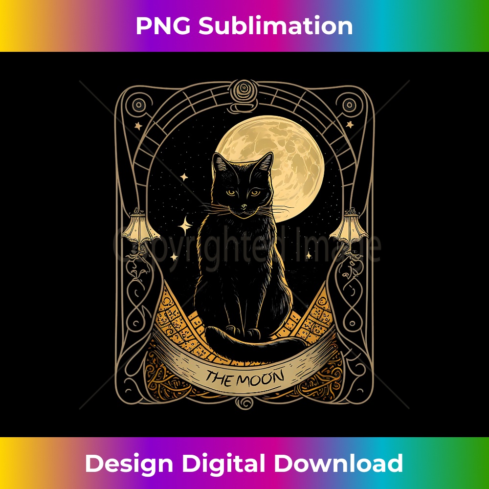 Tarot Card Crescent Moon And Cat Graphic - Sublimation-Optim | Inspire ...