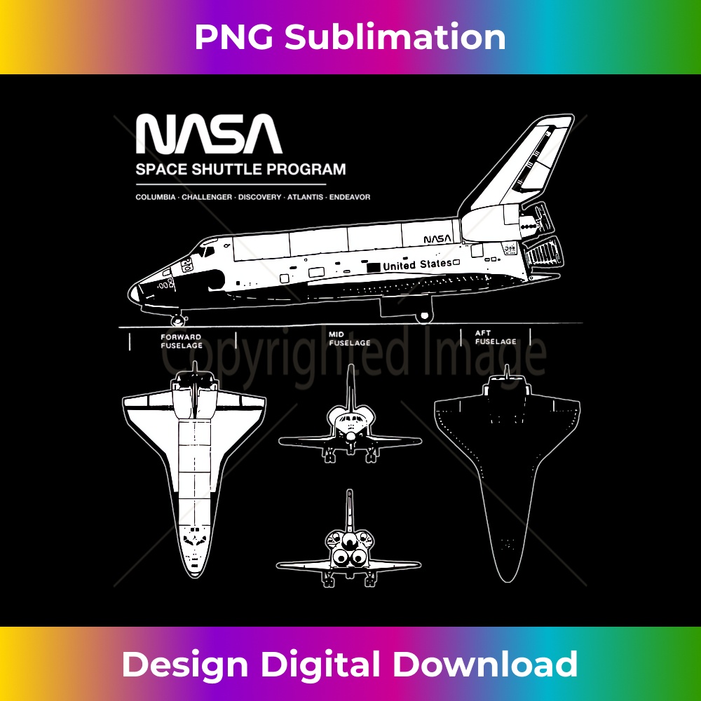 NASA Shuttle Line Art Long Sleeve - Contemporary PNG Sublima | Inspire ...