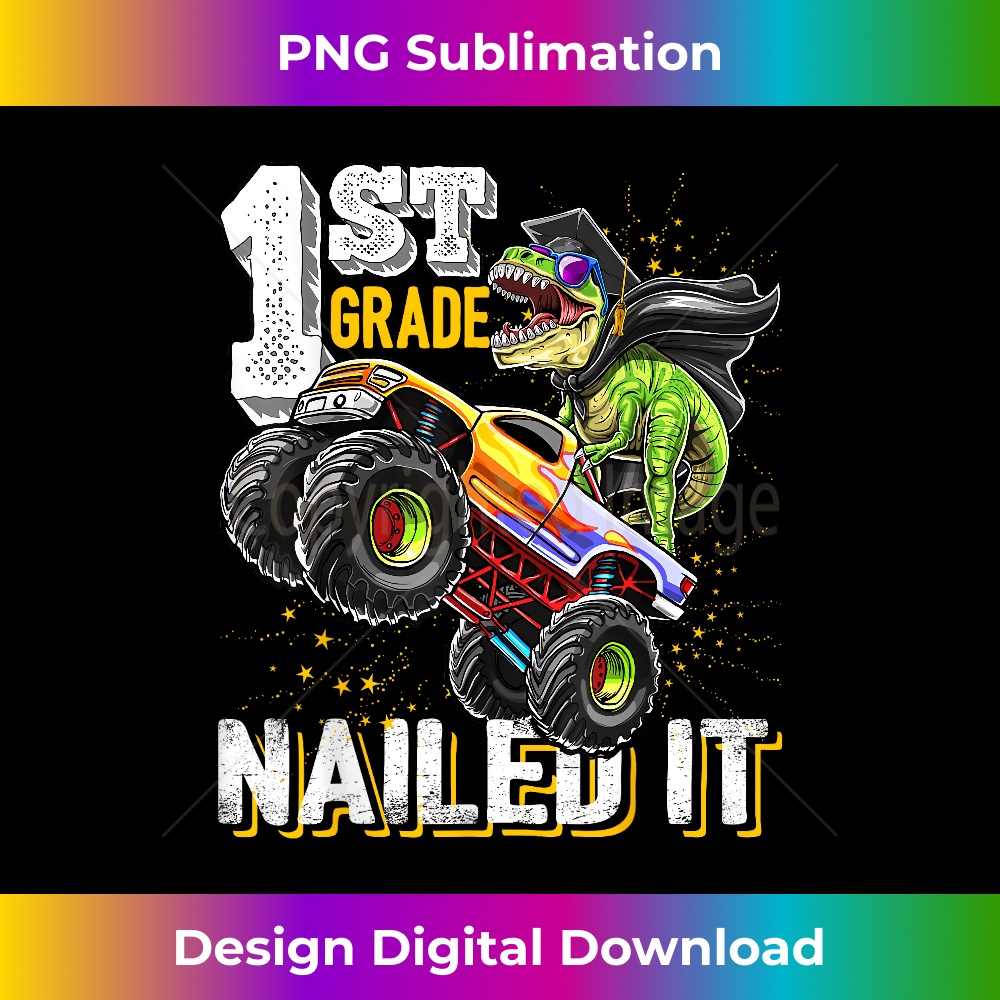 1st Grade Nailed It Dinosaur Monster Truck Graduation Cap - | Inspire ...