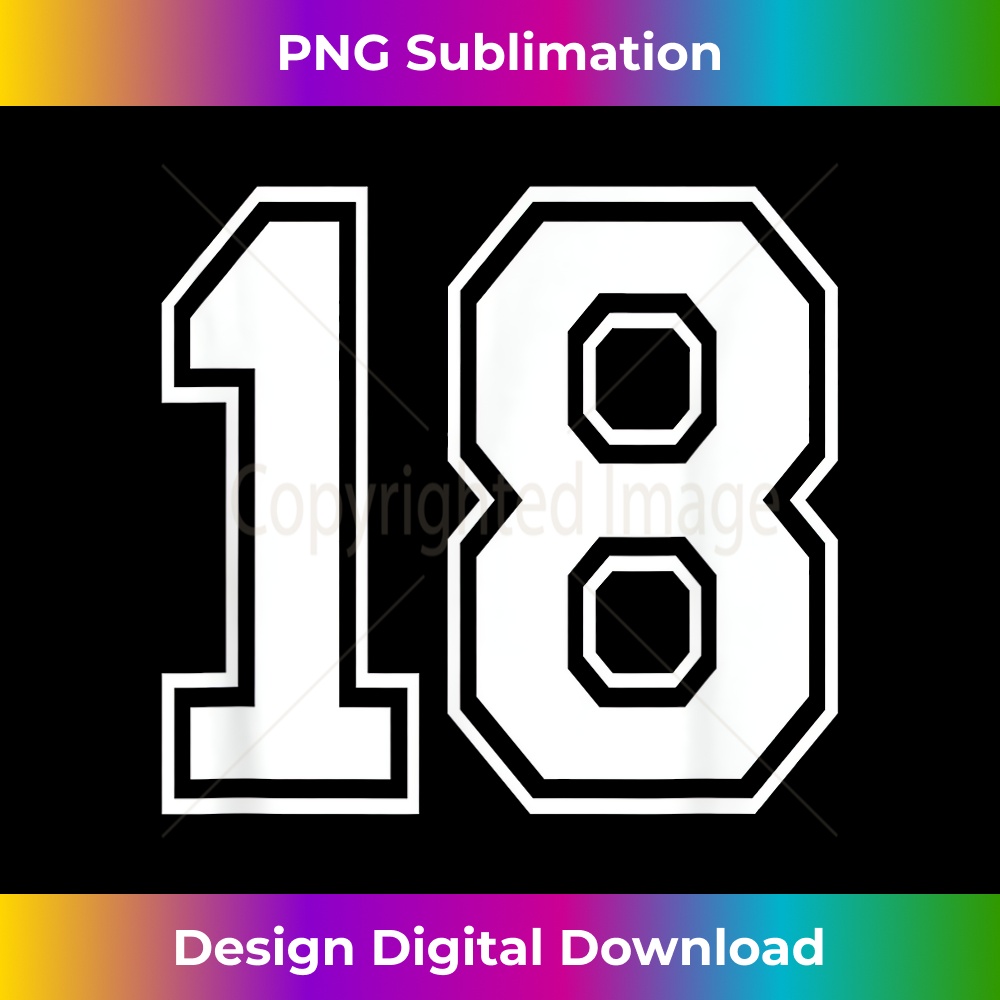 Number Eighteen #18 Front and Back Sports Team Uniform - Edg | Inspire ...