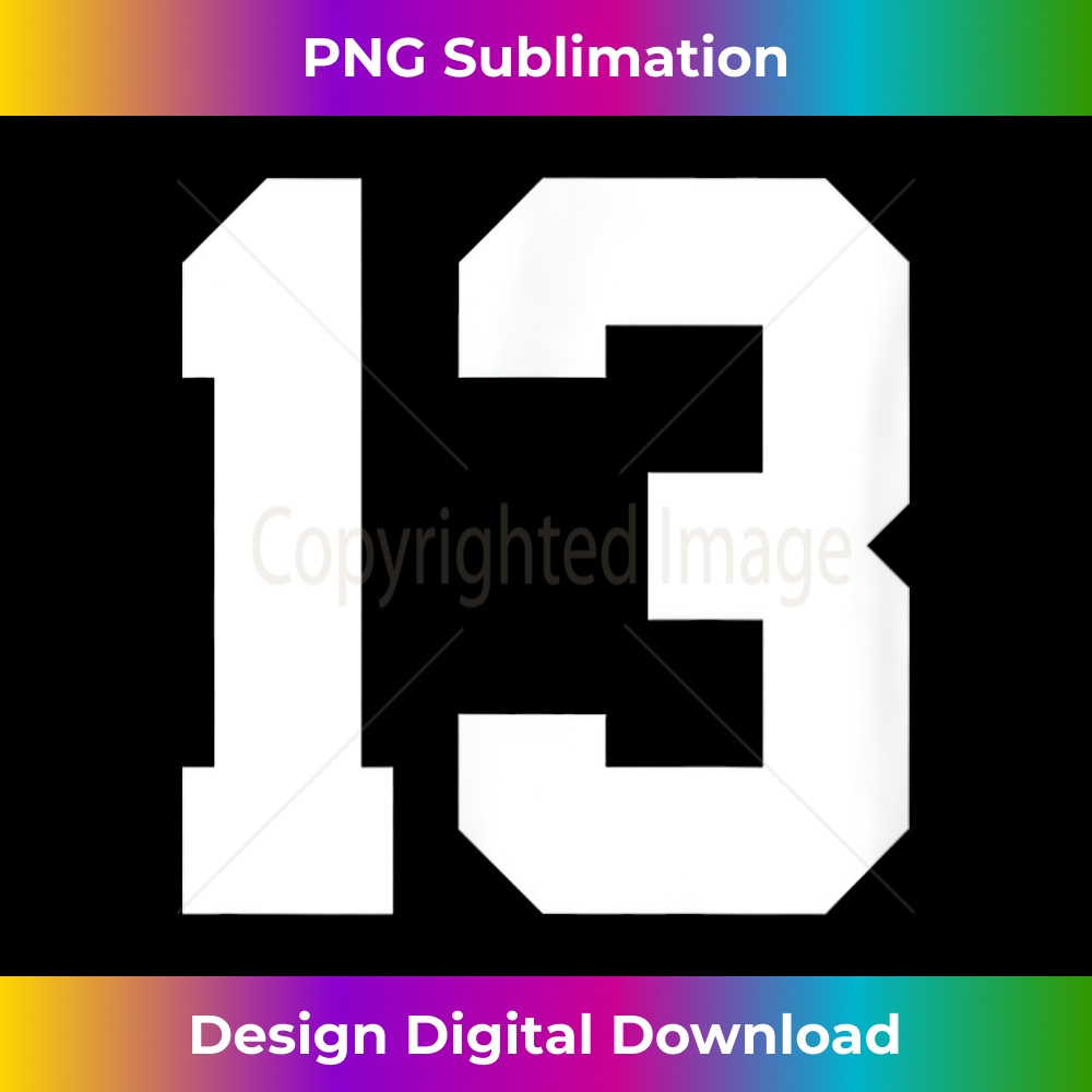 Number 13 Front & Back Numbers Sports Team Jersey Birthday - | Inspire ...