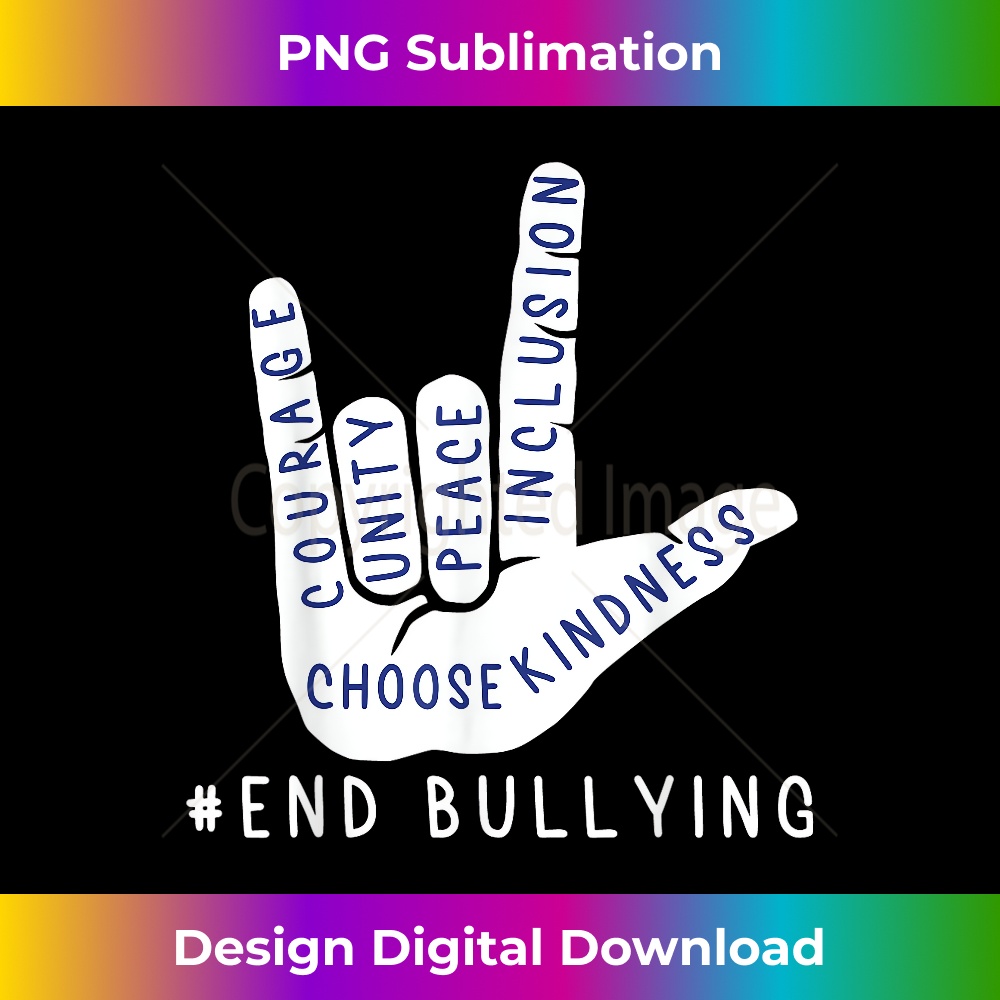 Kids Blue Anti Bullying Love Sign Language Bully Prevention | Inspire ...