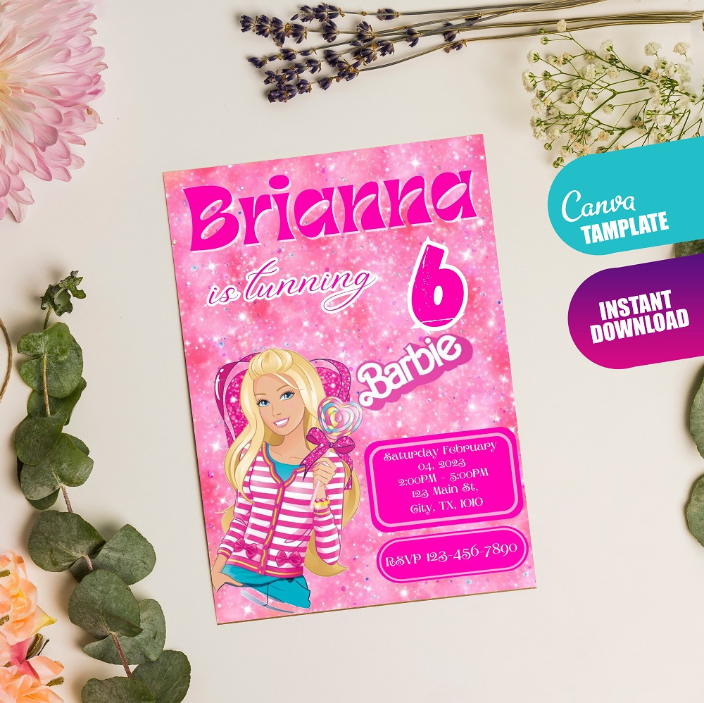 Barbie-inspired digital, editable, printable, and editable d | Inspire ...