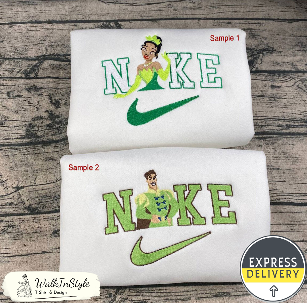 Cute Tiana Princess And Prince Naveen Disney Nike Embroidere | Inspire ...