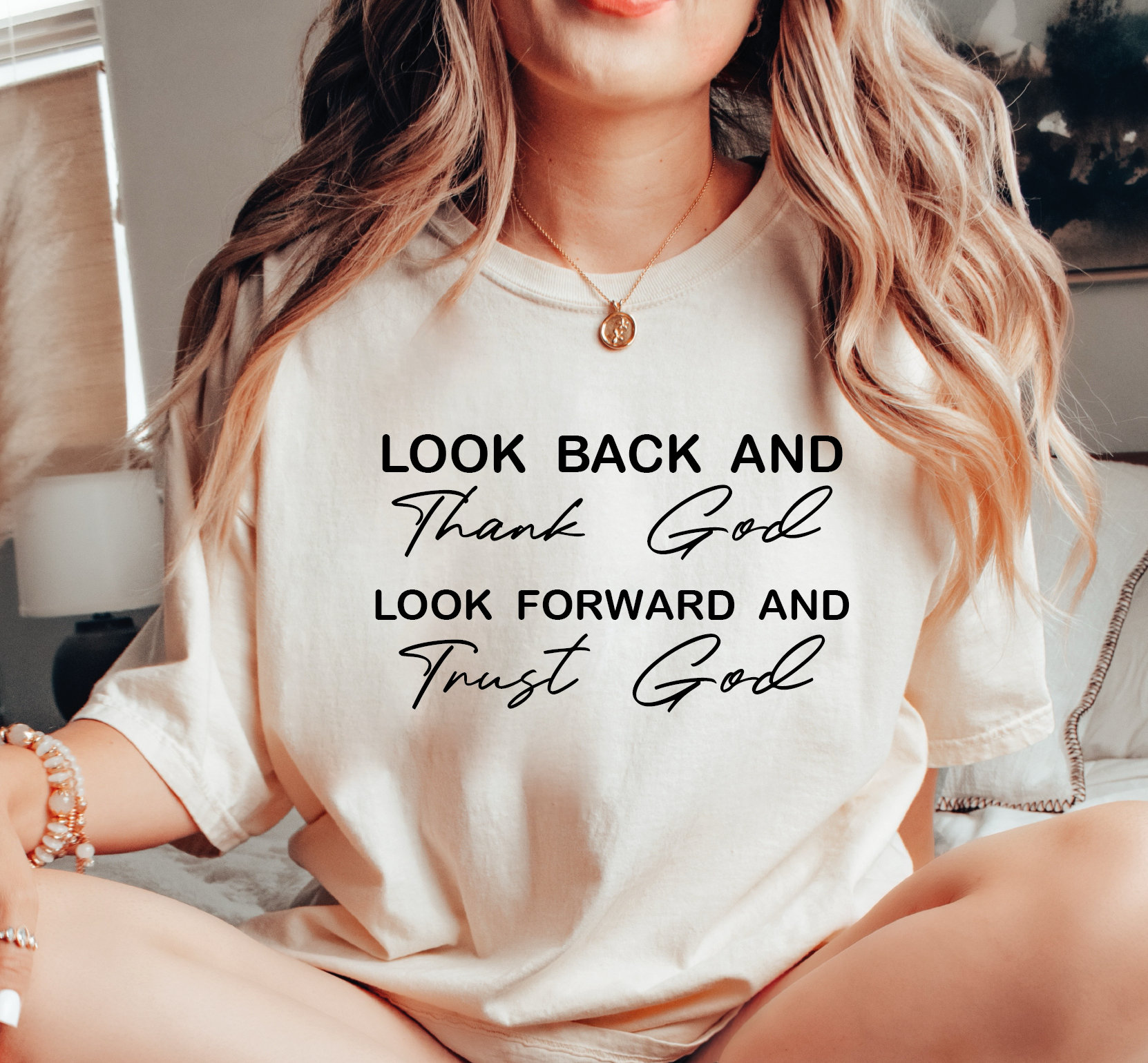 Look Back And Thank God Look Forward And Trust God T-Shirt, - Inspire ...
