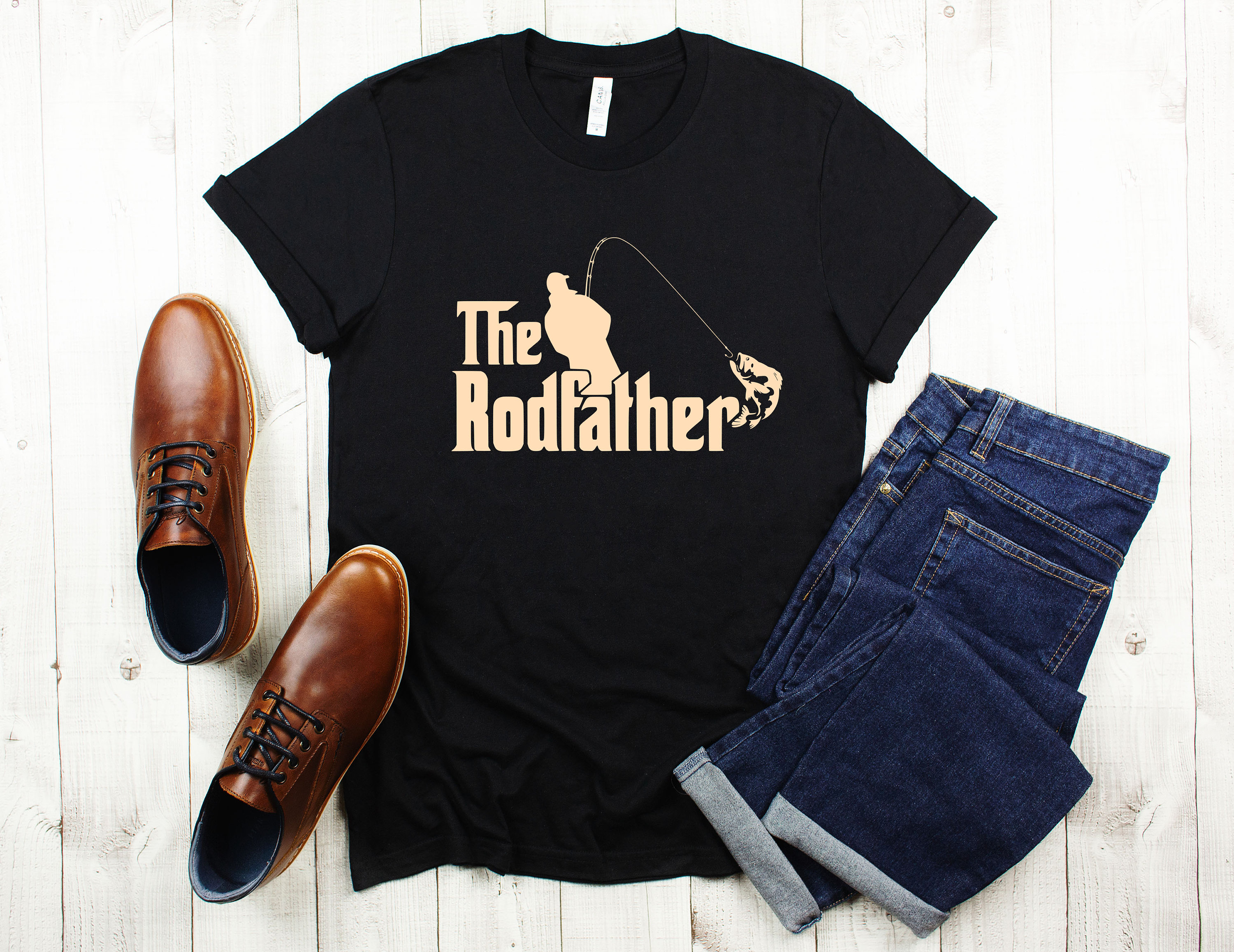 The Rod Father Fishing Shirt, Fathers Day Tee, Fisherman Dad - Inspire ...