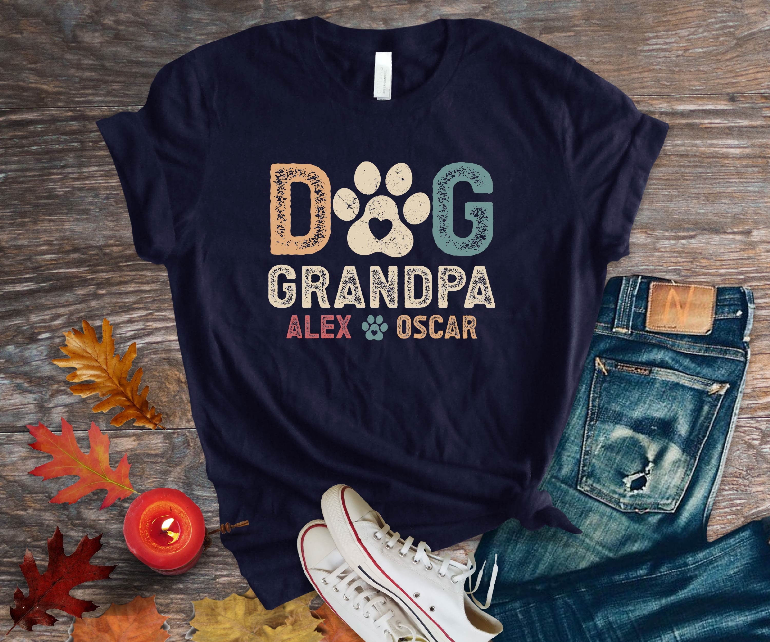 Dog Grandpa Gift, Dog Grandpa Shirt With Dogs Names, Persona | Inspire ...