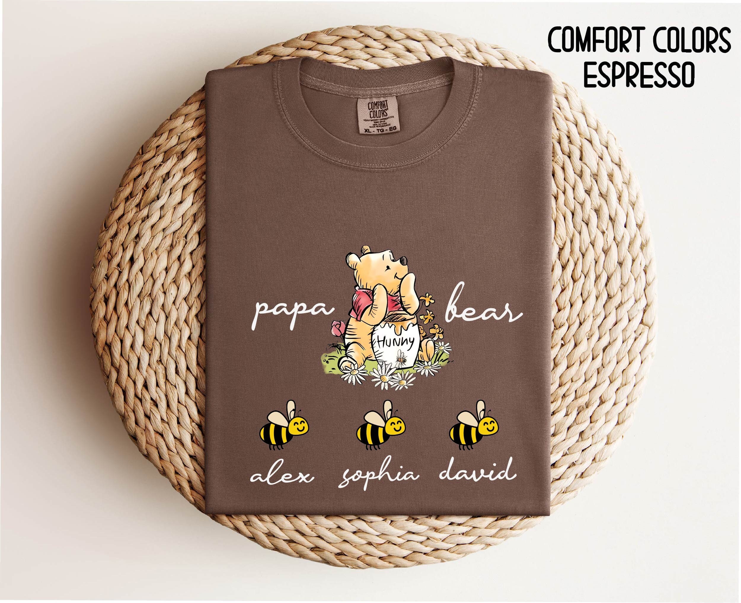 Papa With Kids Name Tshirt, Custom Papa Bear Shirt,Personali | Inspire ...