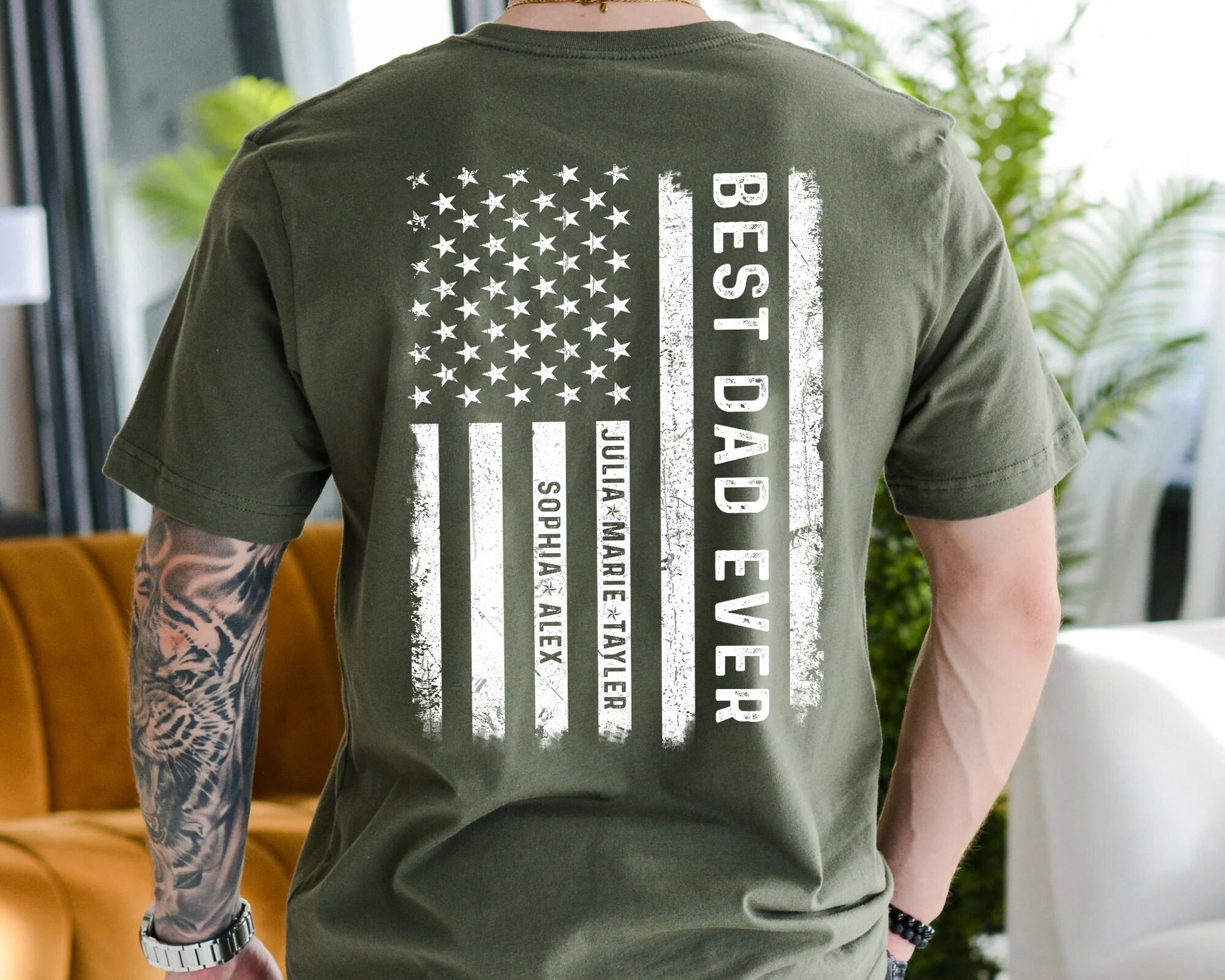 Custom Dad Shirt with Kids Names, Best Dad Ever Shirt, Dad H | Inspire ...