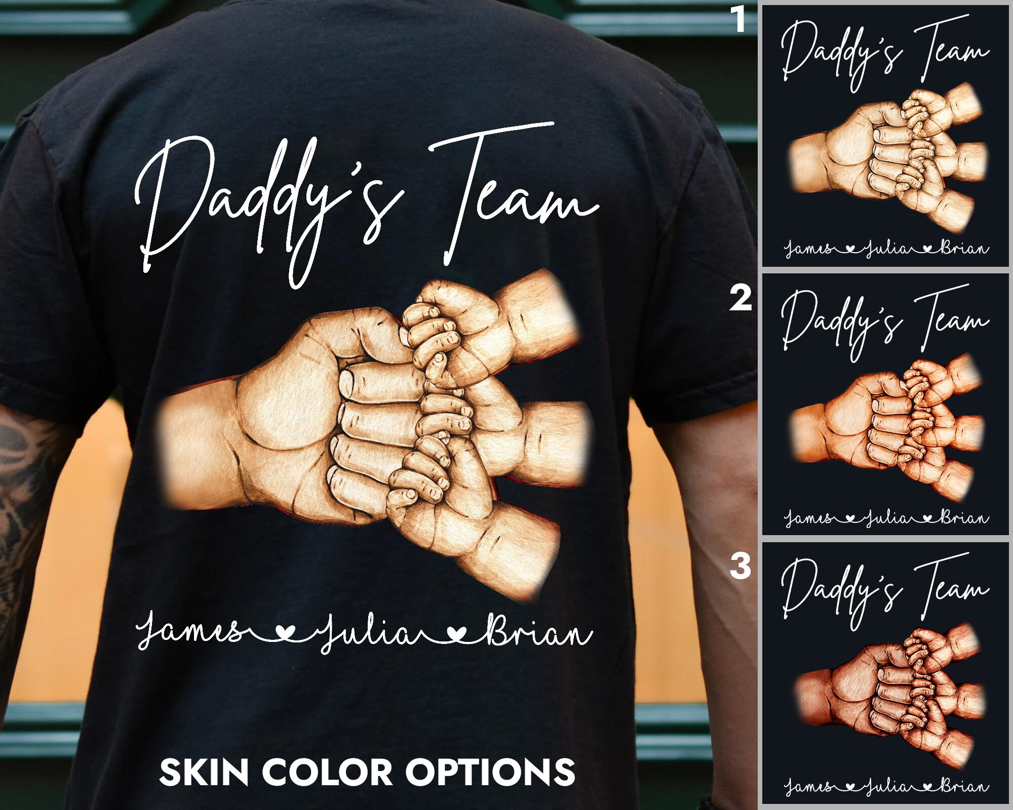 Personalized Daddy Shirt with Kids Names, Custom Dad Shirt, | Inspire ...