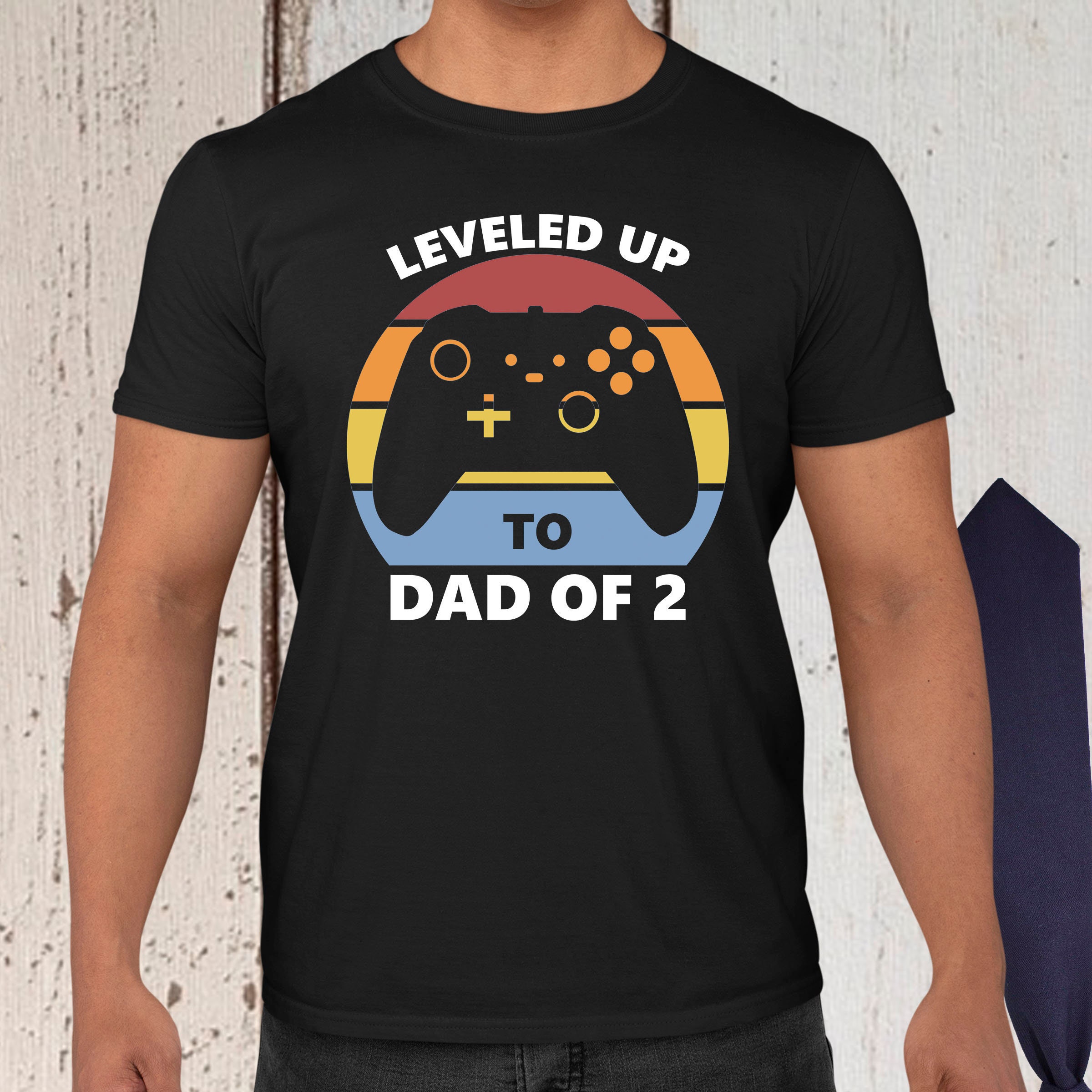 Leveled Up To Dad of 2 Shirt - Dad of Two Shirt, Fathers Day | Inspire ...