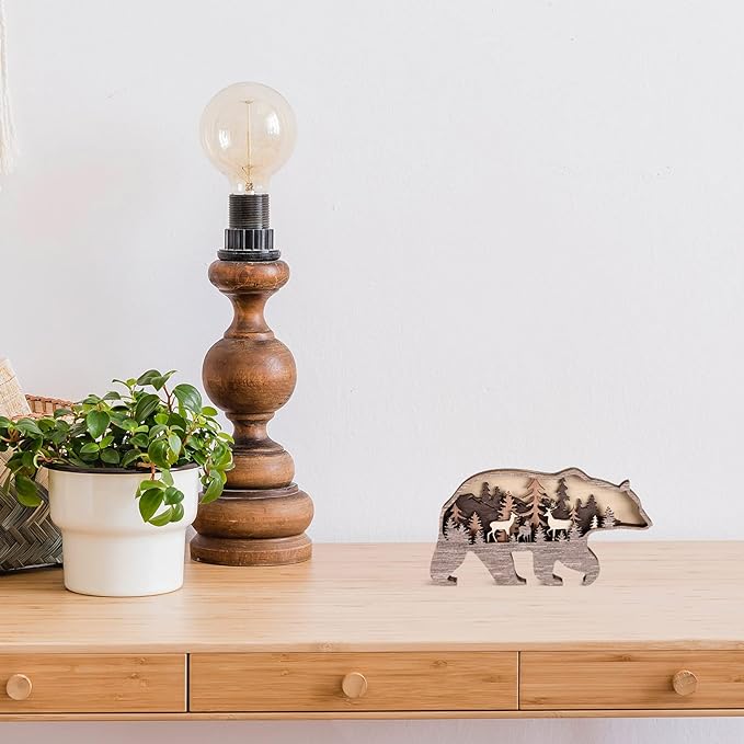 Forest Animal Rustic Wall Art Decor Wooden Farmhouse Wall De | Inspire ...