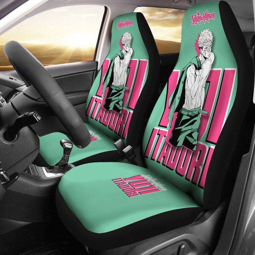 Yuji Itadori Pink Style Car Seat Covers Jujutsu Kaisen Anime - Inspire ...