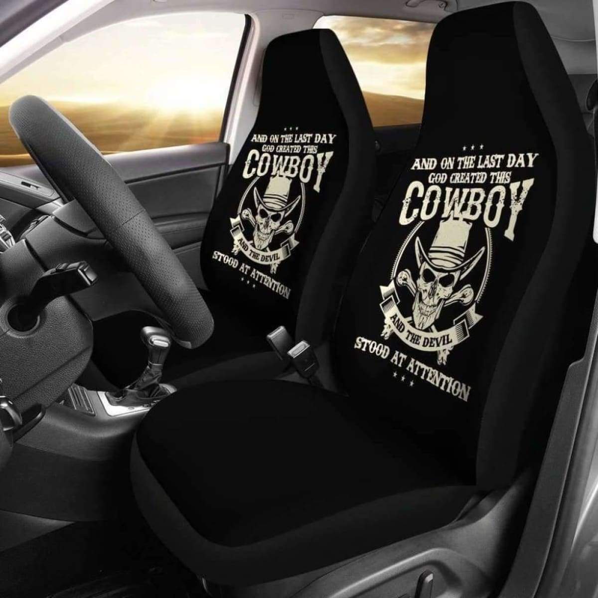 Last Day God Created This Cowboy Car Car Seat Covers - Inspire Uplift
