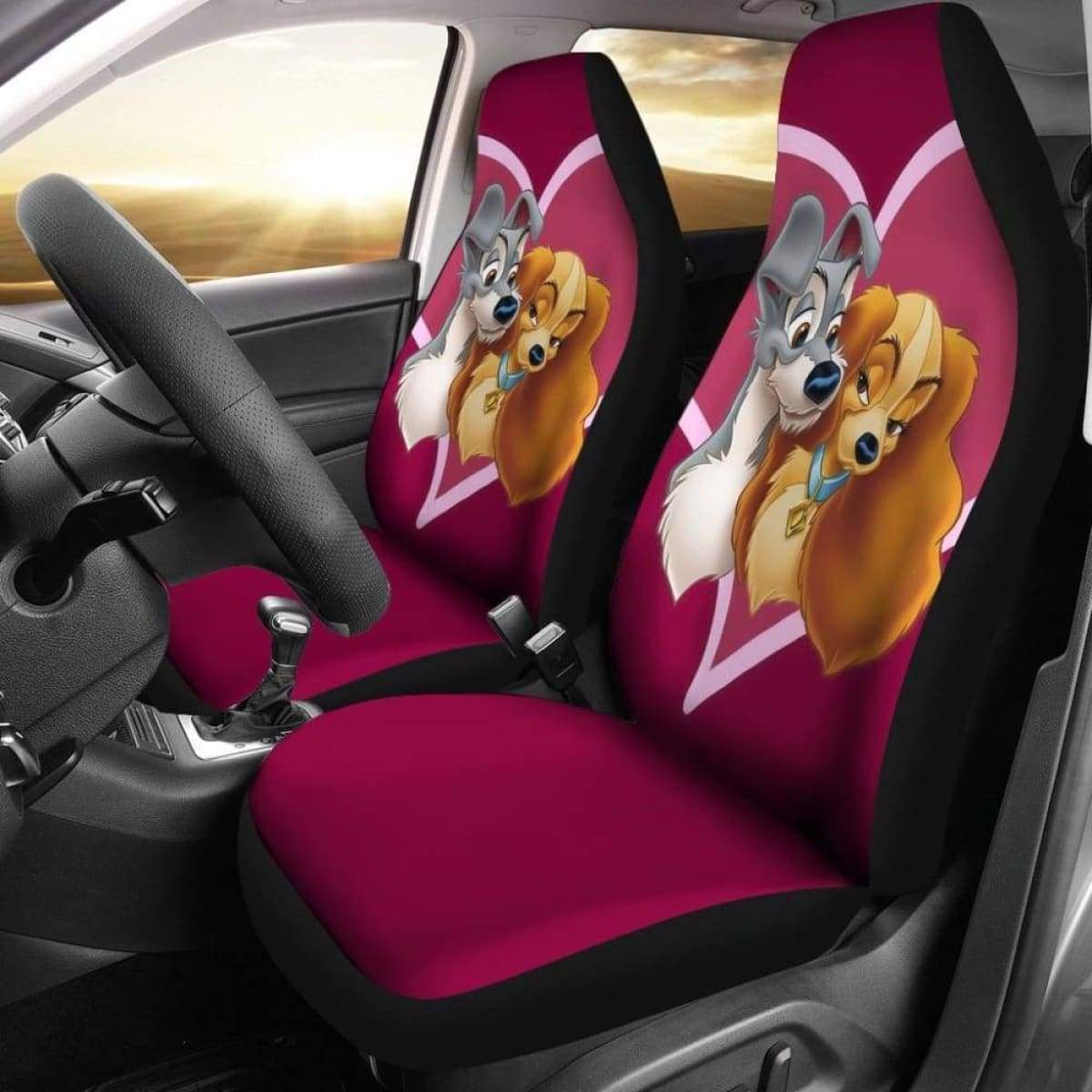Lady And The Tramp Disney Cartoon Car Seat Covers - Inspire Uplift