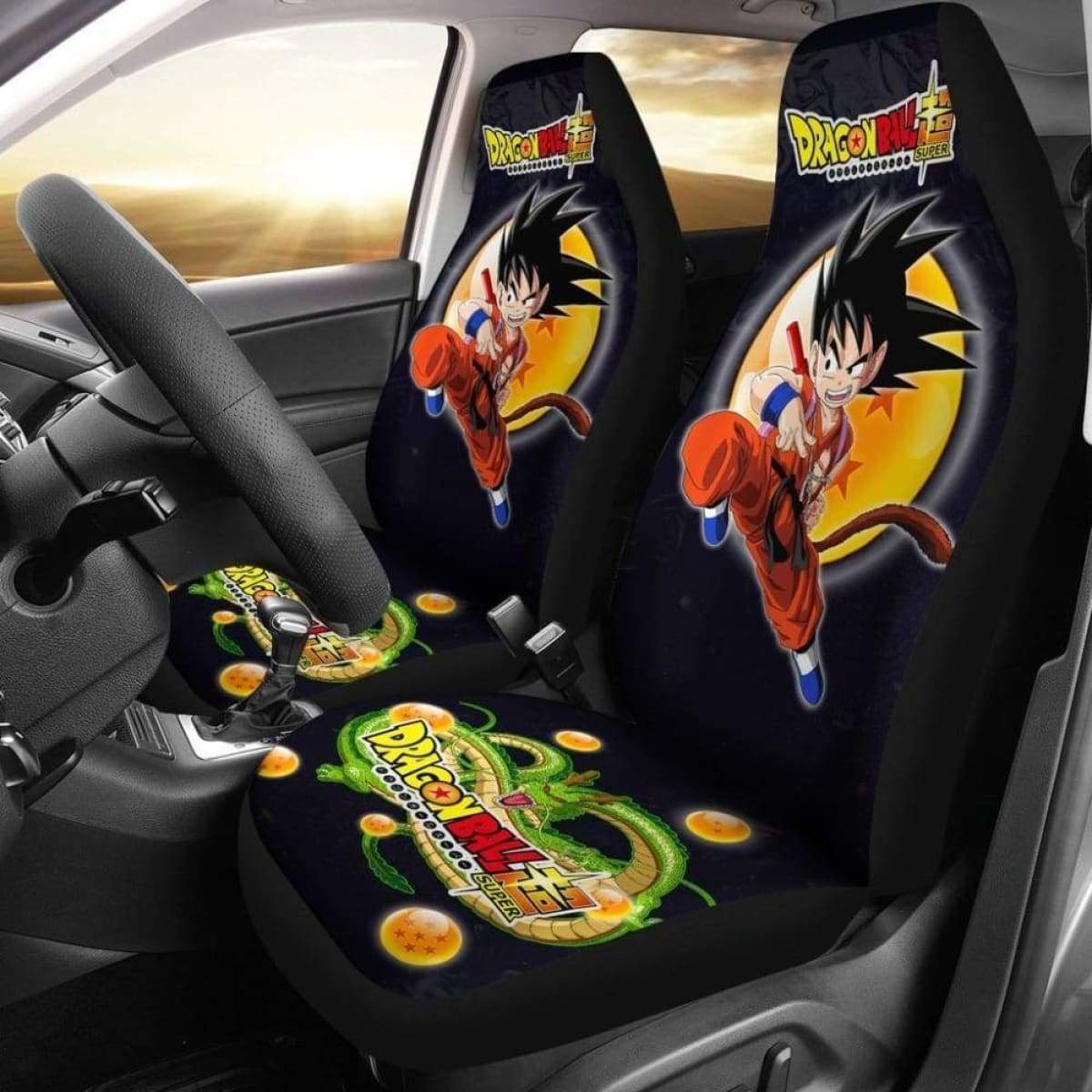 Goku Kick Shenron Dragon Ball Anime Car Seat Covers - Inspire Uplift