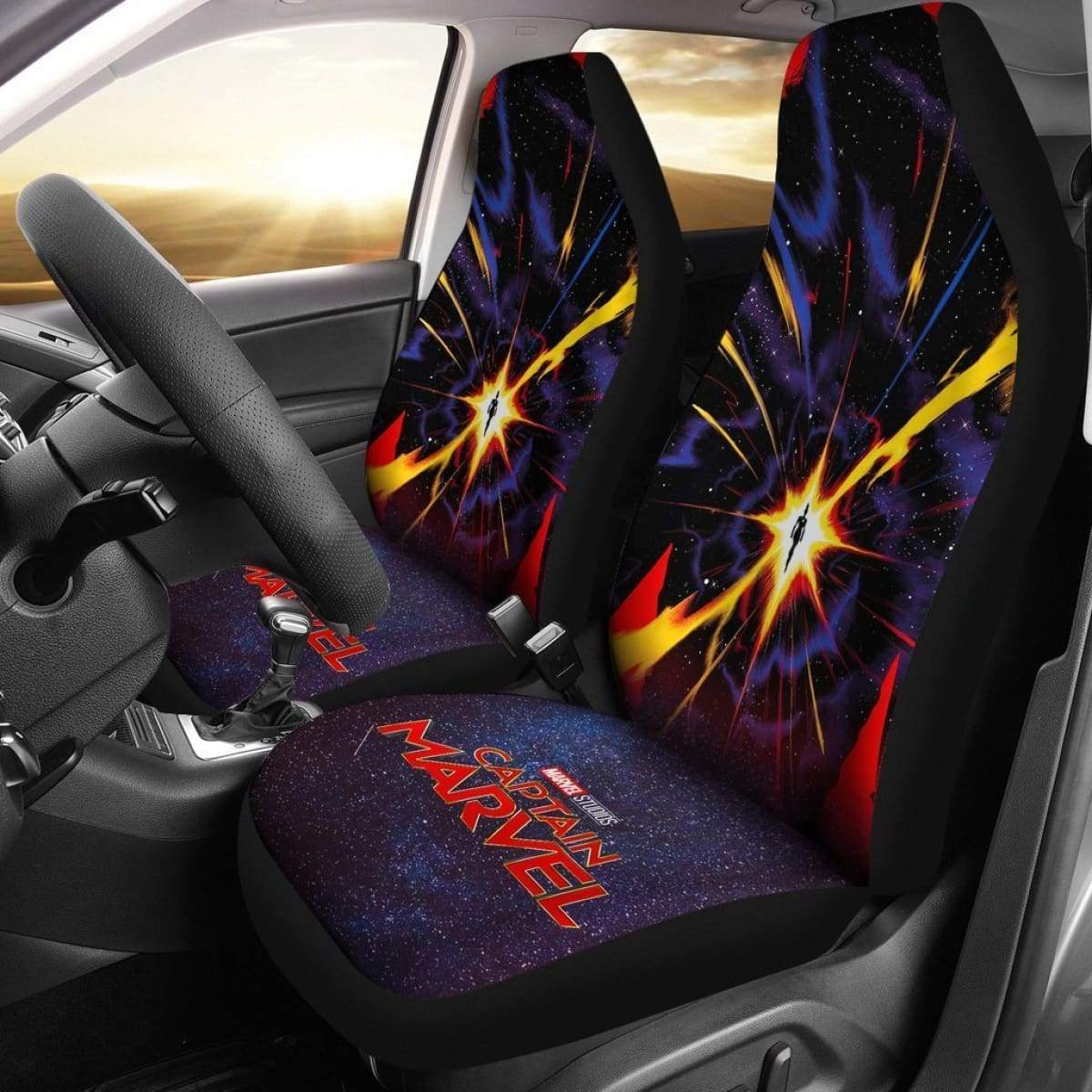 Marvel Studio Captain Marvel Movie Car Seat Covers | Inspire Uplift