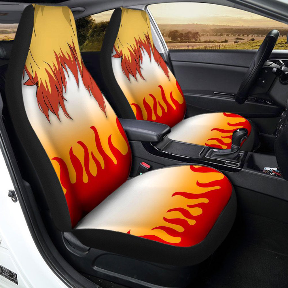 Rengoku Uniform Car Seat Covers Custom Hairstyle Demon Slaye | Inspire ...