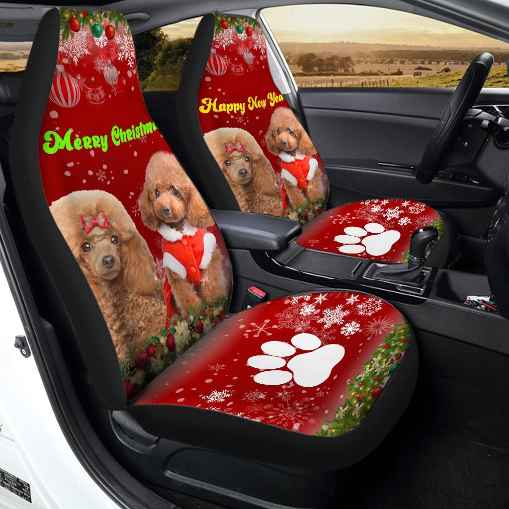 Cute Couple Poodles Car Seat Covers Custom Animal Car Access | Inspire ...
