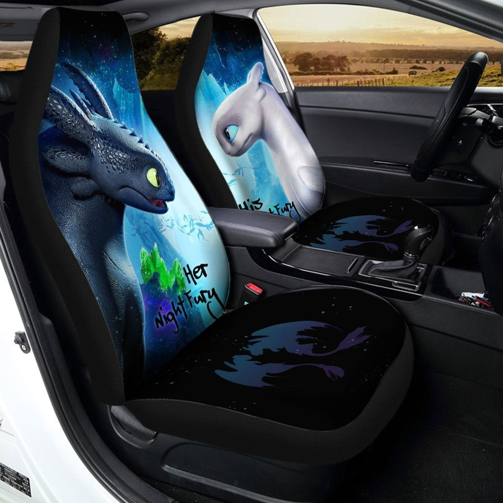 Night Fury And Light Fury Car Seat Covers Custom Couple Car | Inspire ...