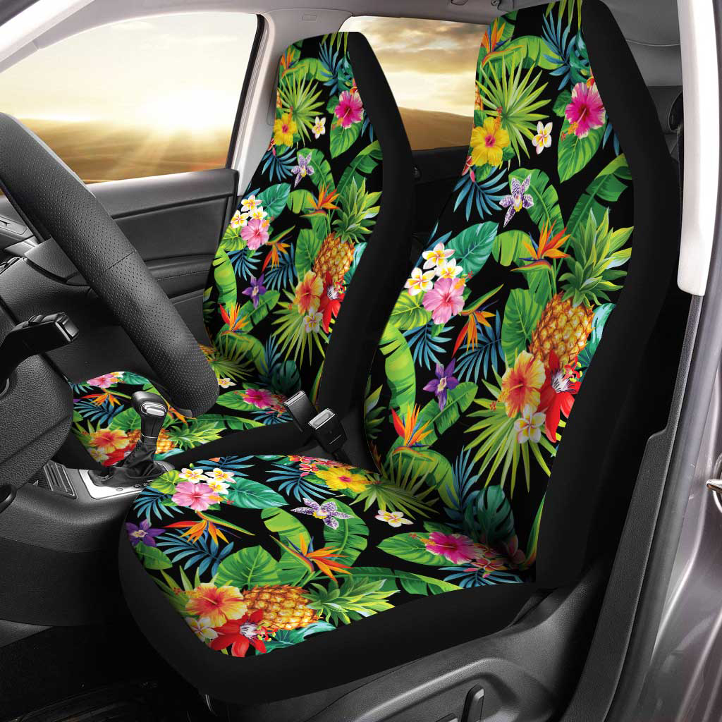 Hawaiian Car Seat Covers Custom Pineaple Tropical Flower Car | Inspire ...
