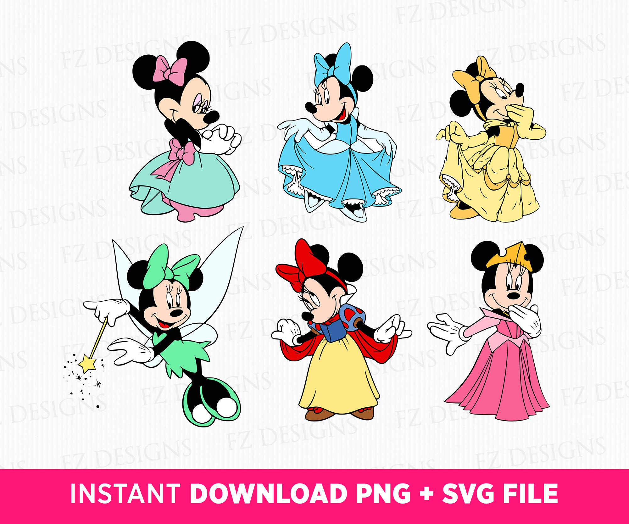 Bundle Princess Mouse Svg, Miss Mouse Characters Svg, Family | Inspire ...
