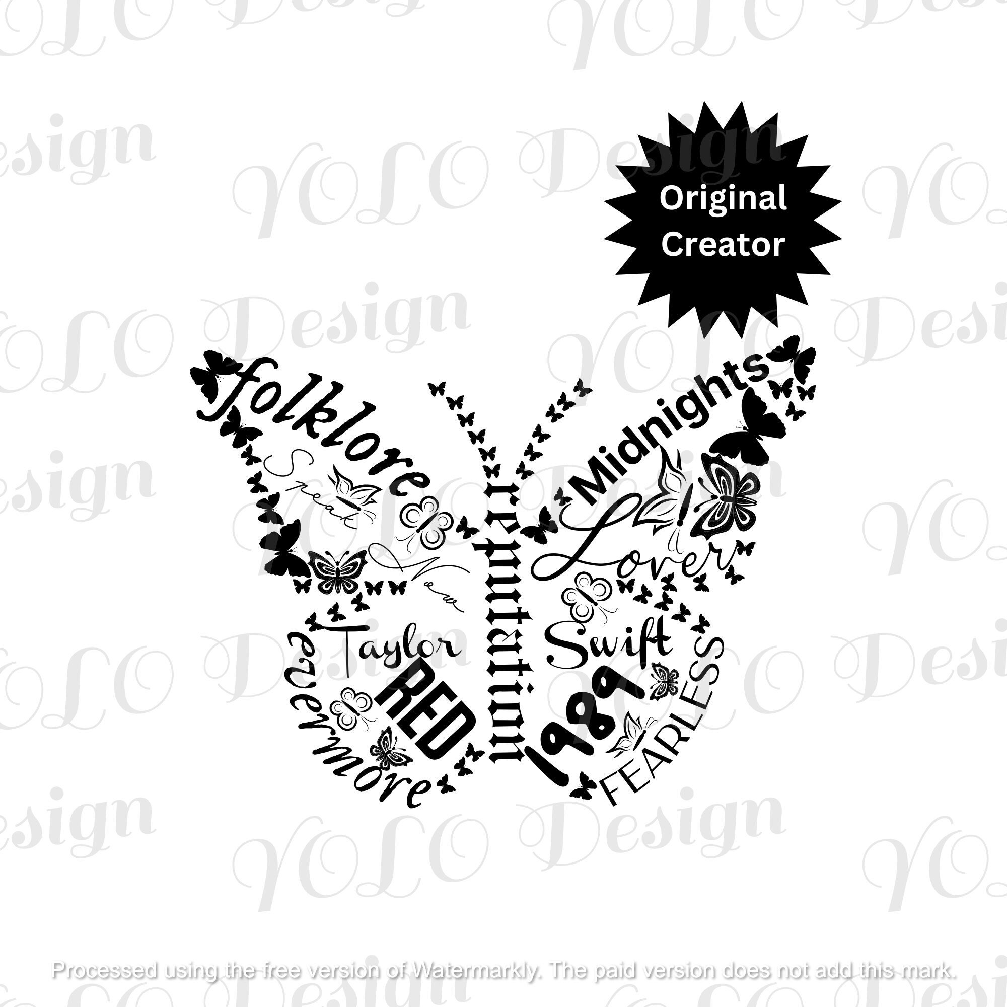 Taylor Bundle Svg and Png, Taylor Swiftie Album as a Butterf | Inspire ...
