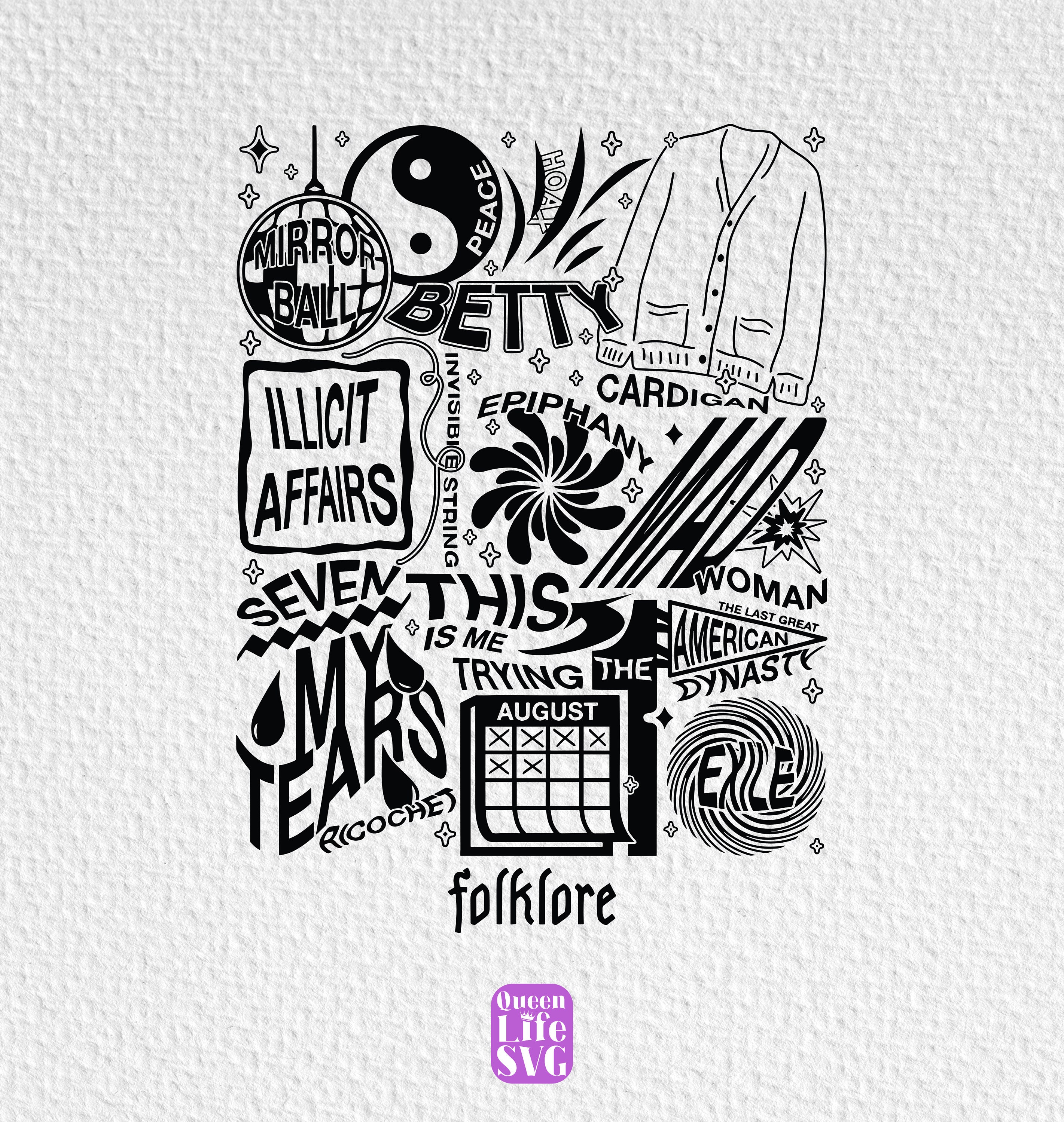 Folklore Tracklist Svg, TS Albums Svg, TS Tracklist Svg, Swi | Inspire ...