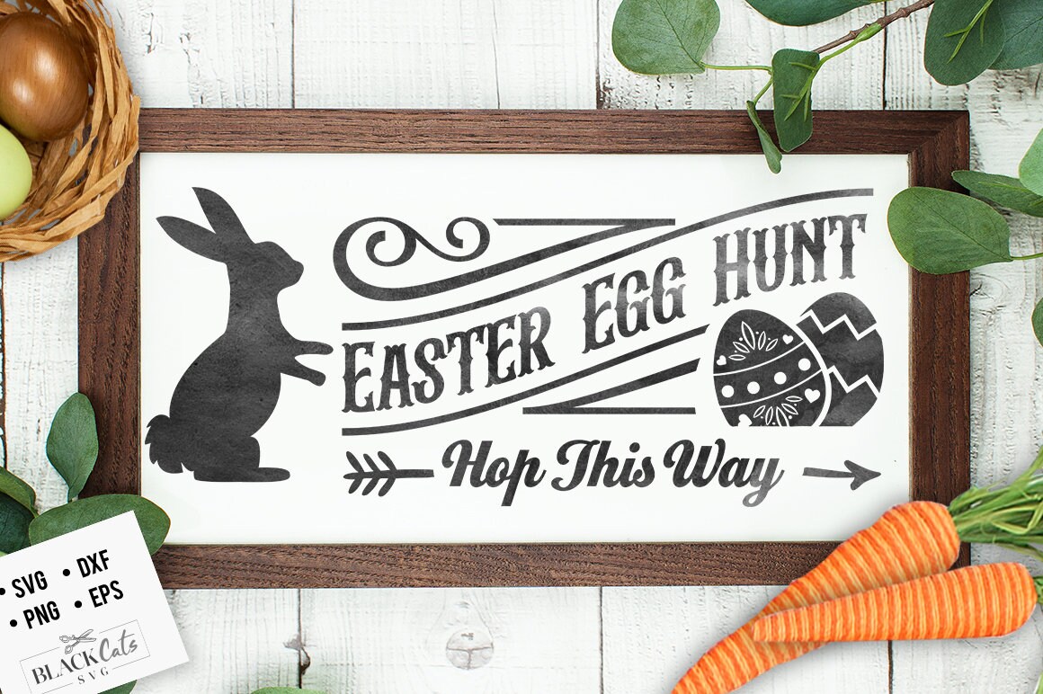 Easter egg hunt hop this way svg, Cottontail SVG, Easter SVG | Inspire ...