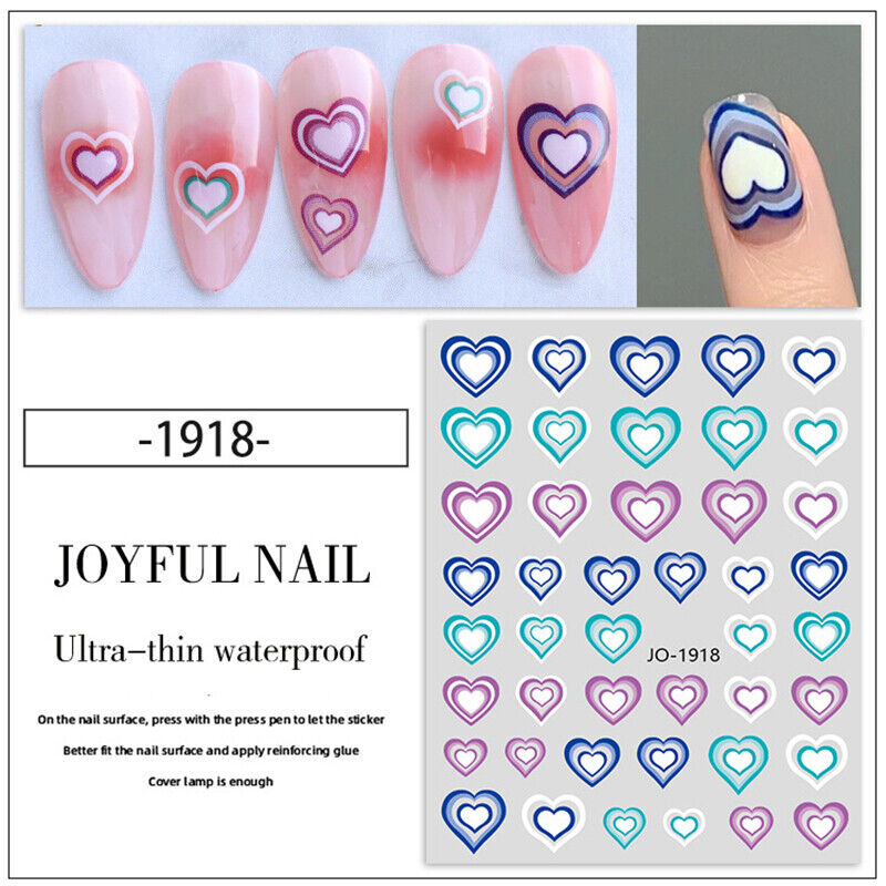 Nail Art Stickers Pink Blush Bloom Self-adhesive Decals DIY - Inspire ...
