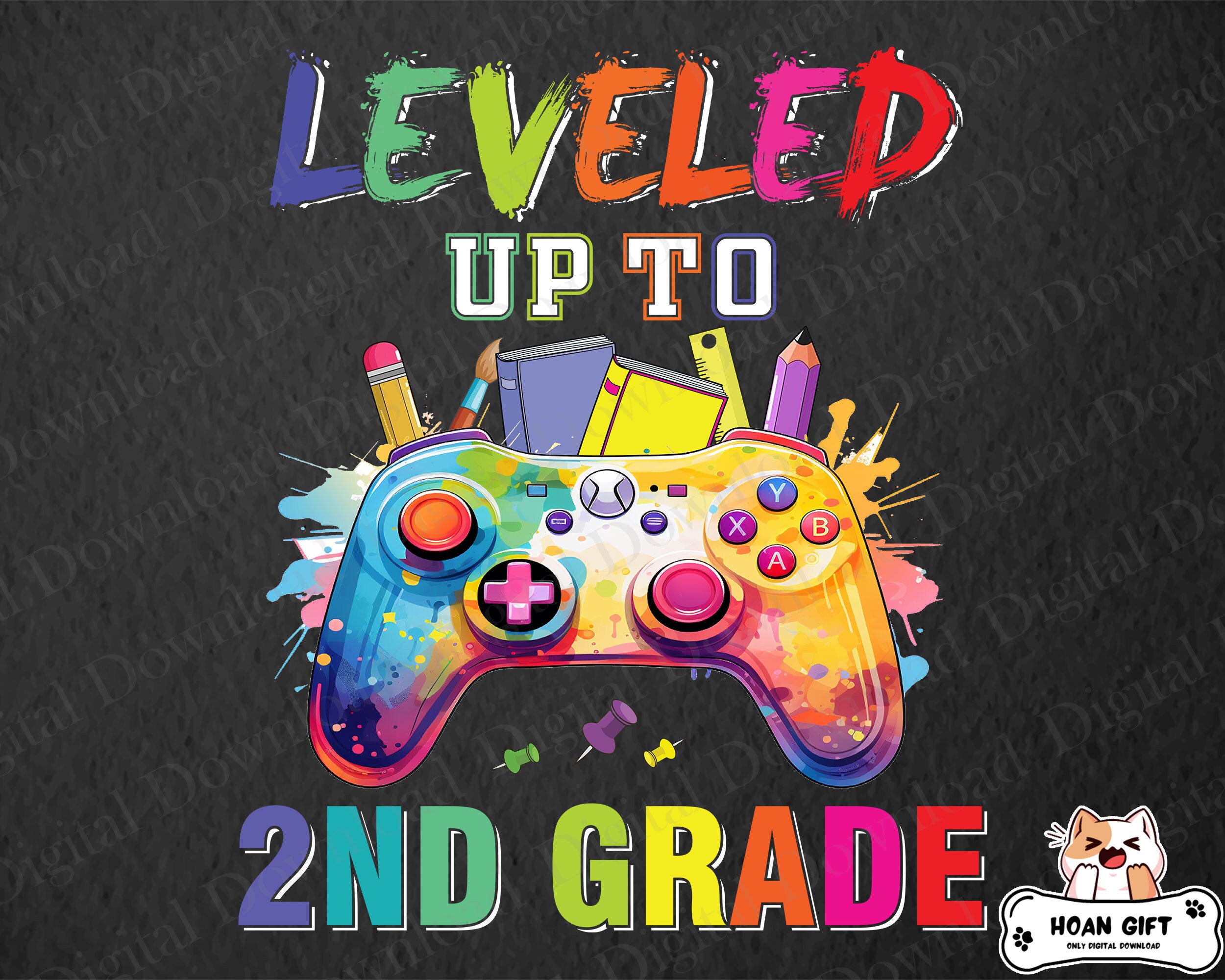 Leveled Up To 2nd Grade Png, Back to School png for Gamers, | Inspire ...